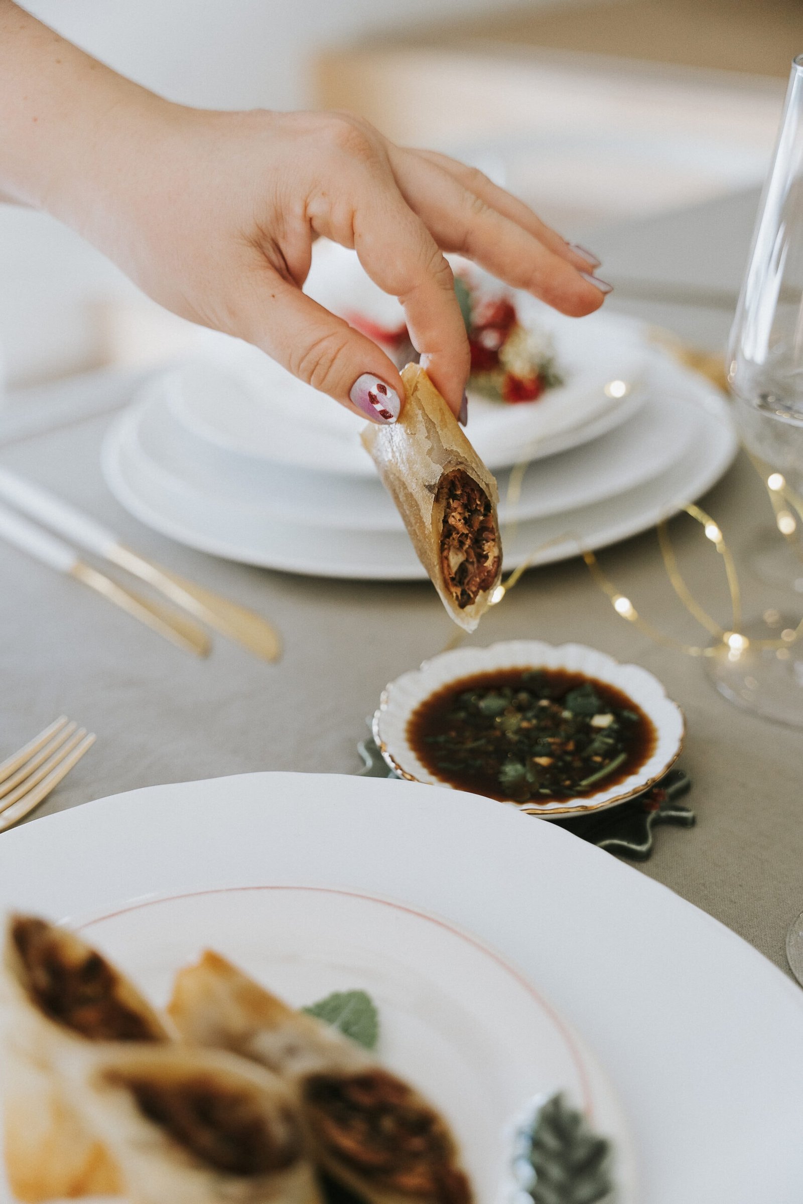 Duck Leg Confit Spring Rolls - foodydelice.com